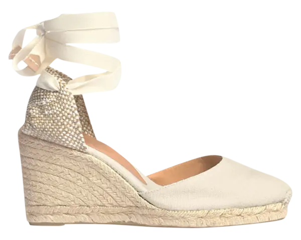 CastaÑer Carina Canvas Ankle-wrap Wedge Espadrilles - Ivory