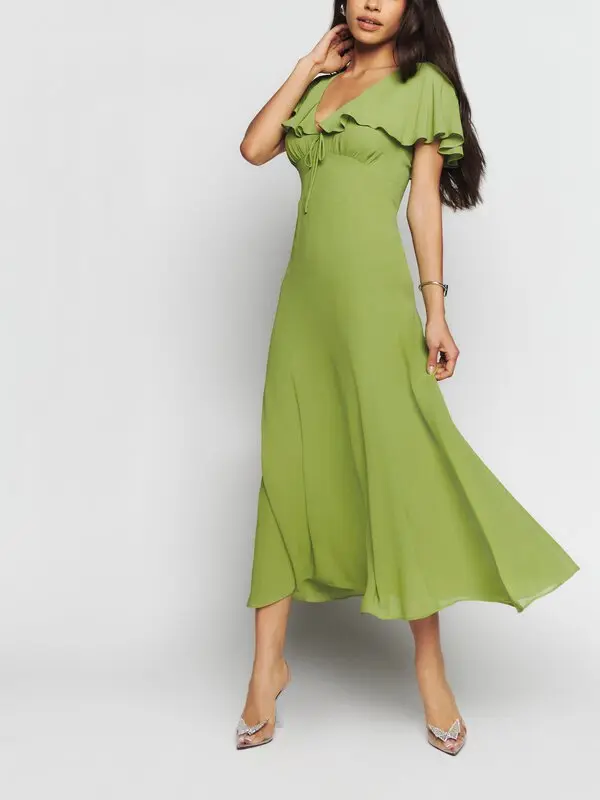 Reformation Bronwen Dress - Avocado | Editorialist