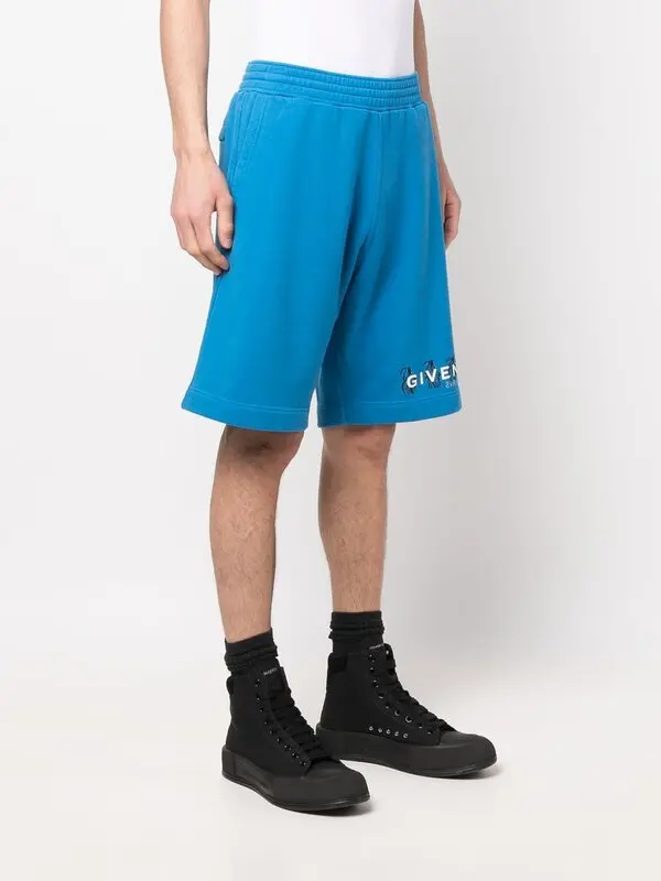 Givenchy Logo Print Cotton Shorts