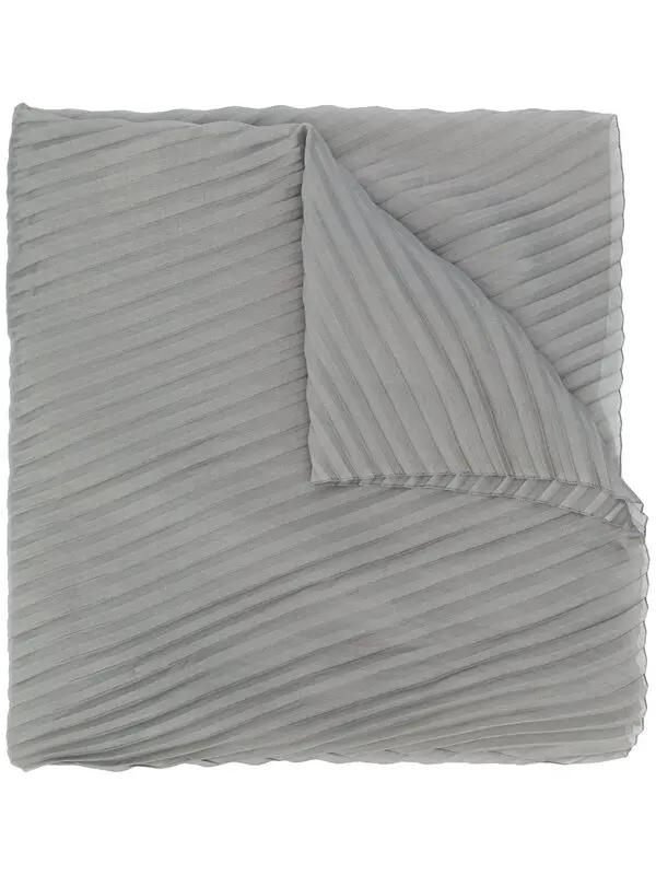 Emporio Armani Pleated Oversized Scarf - Silver