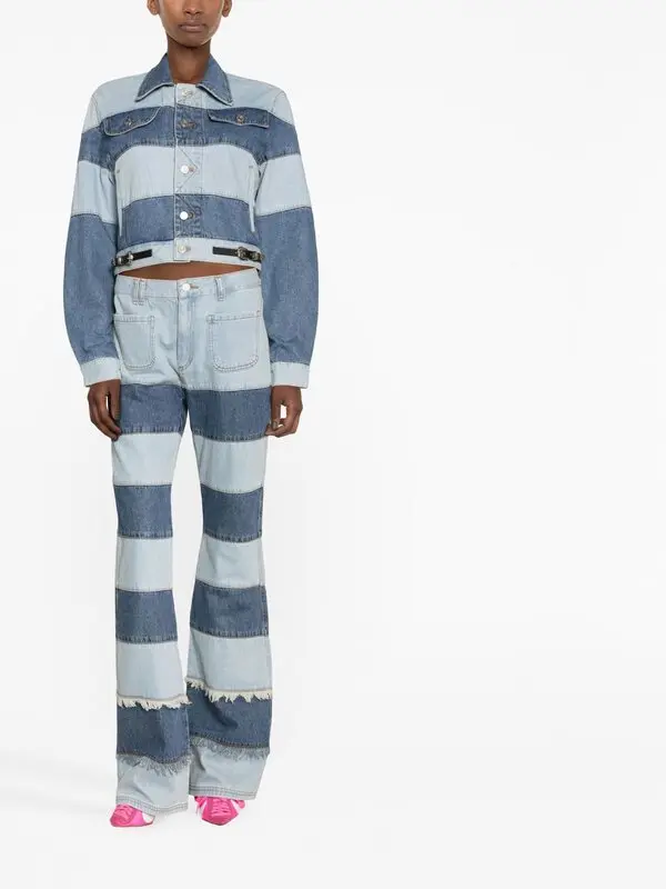 Andersson Bell Mahina Patchwork-striped Denim Jacket