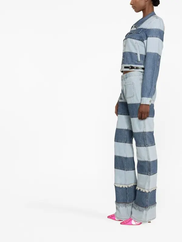 Andersson Bell Mahina Patchwork-striped Denim Jacket