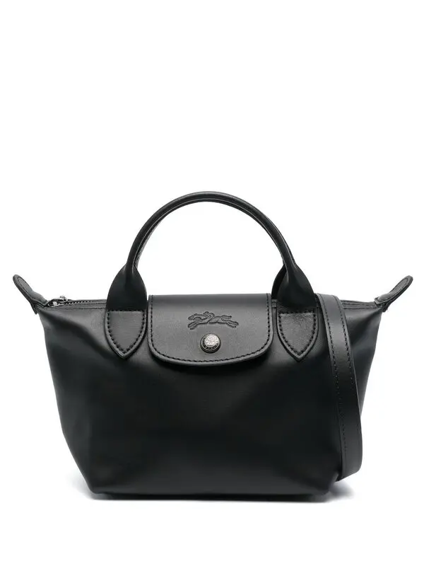 Longchamp Le Pliage Leather Mini Bag Black Editorialist