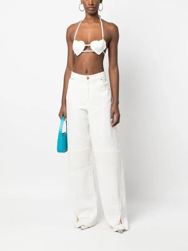 Blumarine High-rise Wide-leg Jeans - White