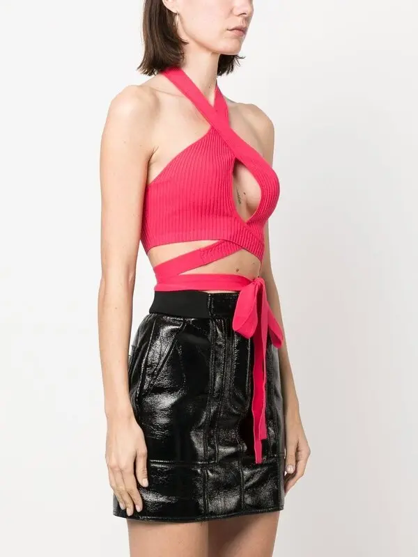 MSGM Ribbed-knit Crop Top