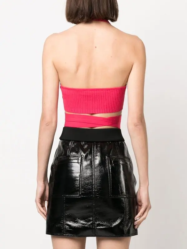 MSGM Ribbed-knit Crop Top