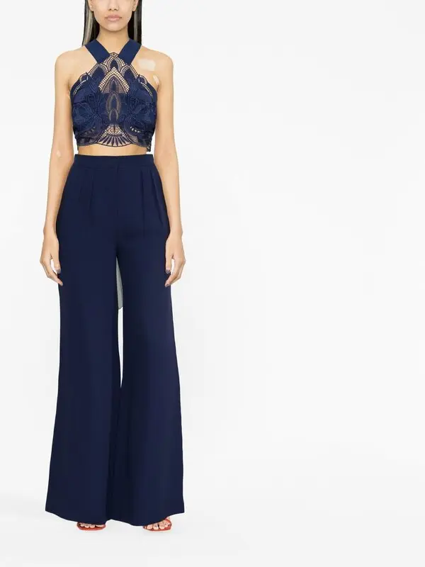 Alberta Ferretti High-waisted Wide-leg Trousers - Blue