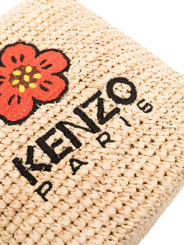 Kenzo Boke Flower Straw Crossbody Bag