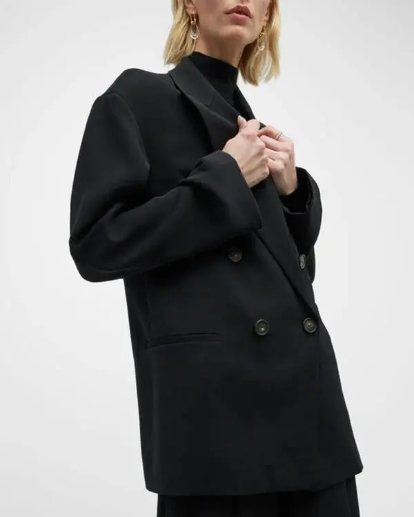 Vince Double-breasted Crepe Boyfriend Blazer