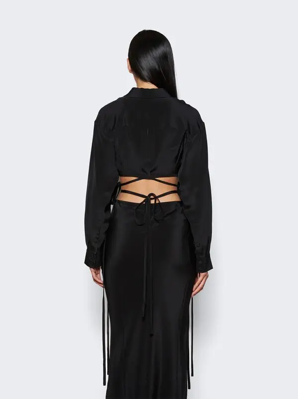Christopher Esber Short Sleeve Crop Tie Shirt