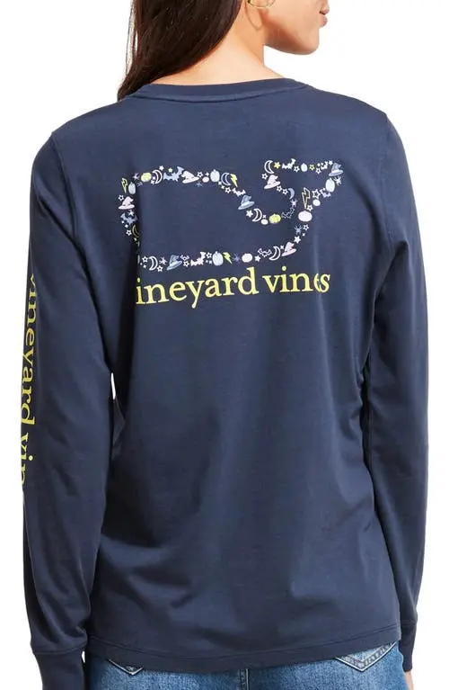 Vineyard Vines Halloween Whale Long Sleeve Graphic Tee