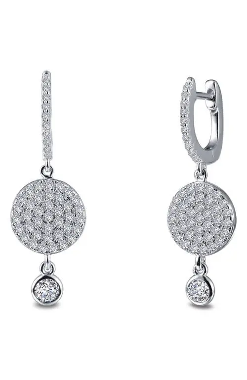 Lafonn Simulated Diamond Bezel Drop Earrings - Silver/clear