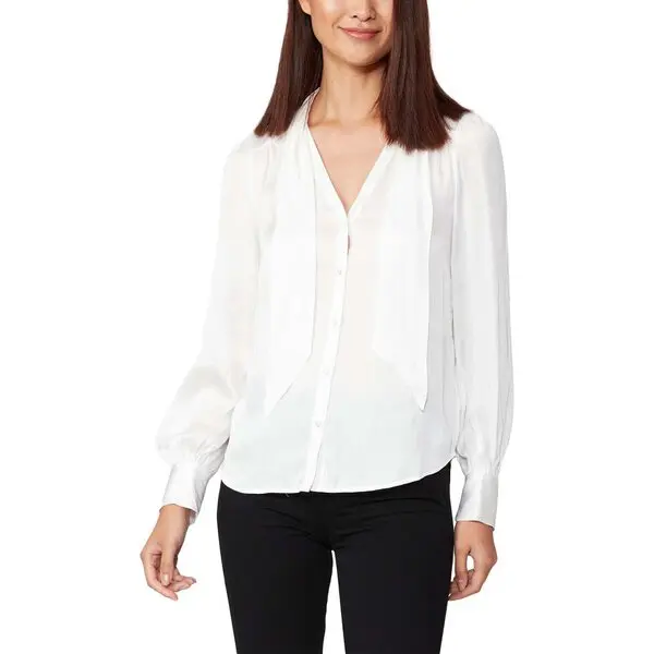 Paige Cleobelle Tie Neck Blouse - White
