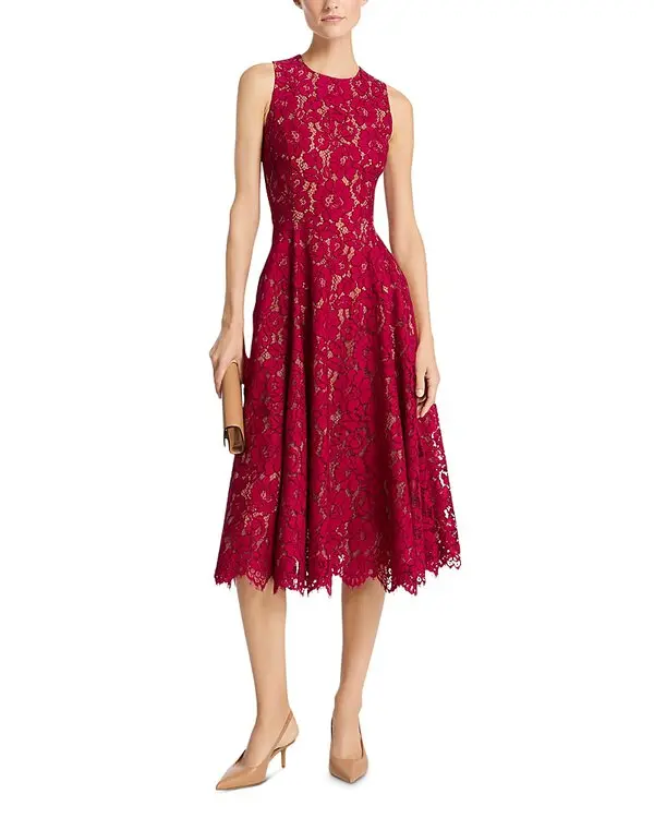 Michael Kors Floral Lace Midi Dress