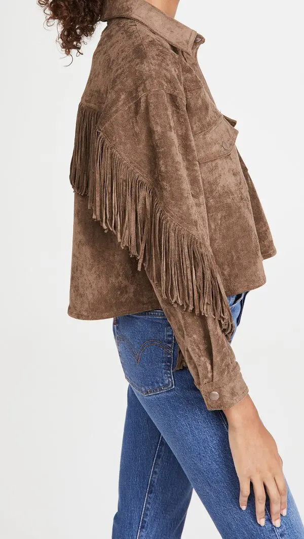 Blanknyc Faux Suede Fringe Jacket
