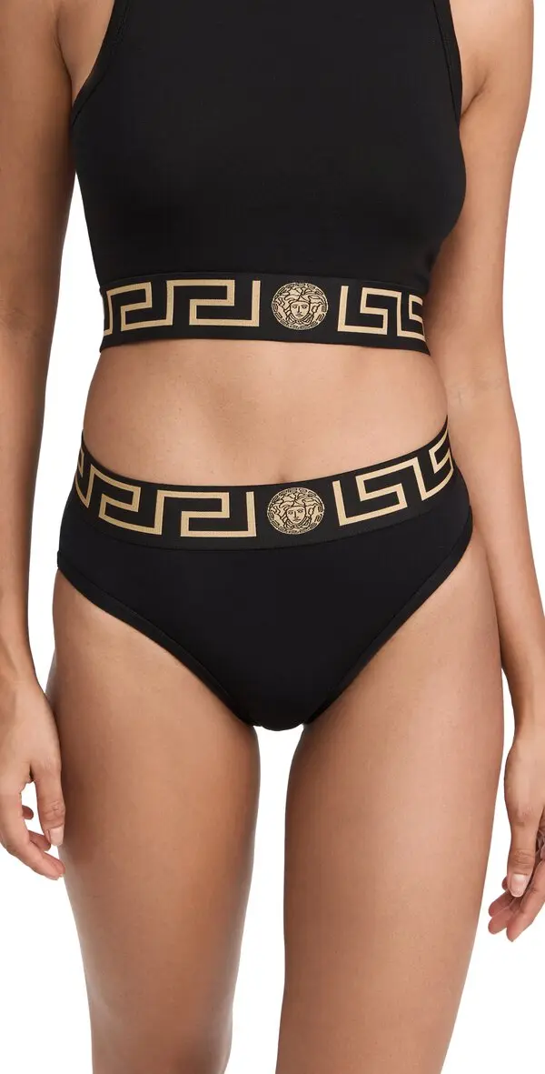 Versace Iconic High Waisted Briefs - Black