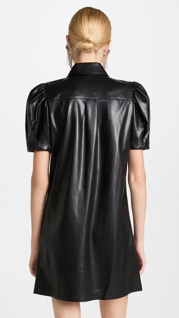 Alice + Olivia Jem Vegan Leather Dress - Black