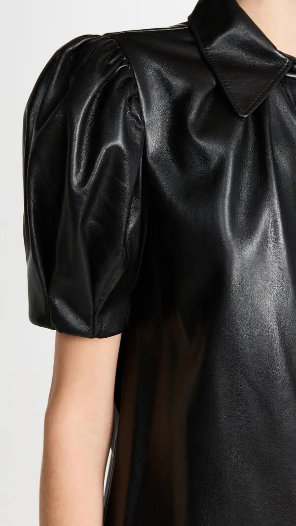 Alice + Olivia Jem Vegan Leather Dress - Black