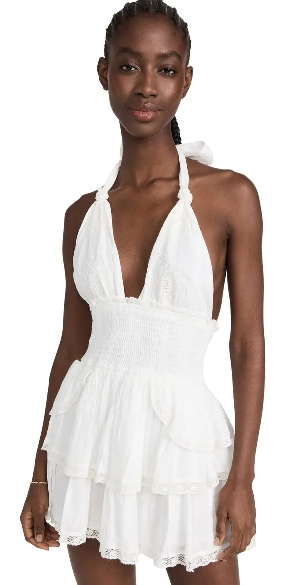 LoveShackFancy Deanna Halter Dress