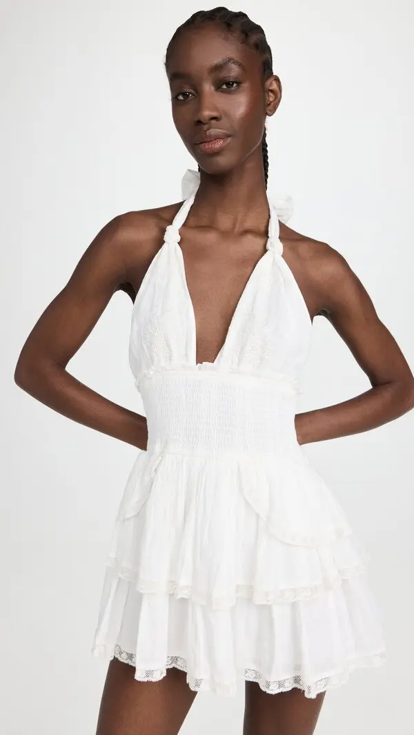 LoveShackFancy Deanna Halter Dress