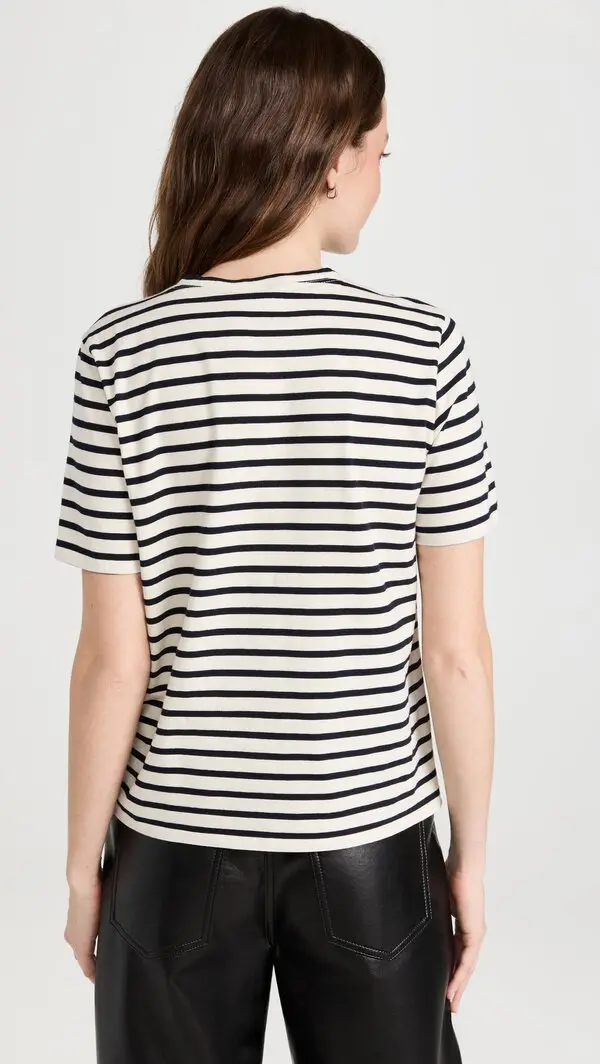 Kule Modern Short Sleeve Tee - Cream/navy
