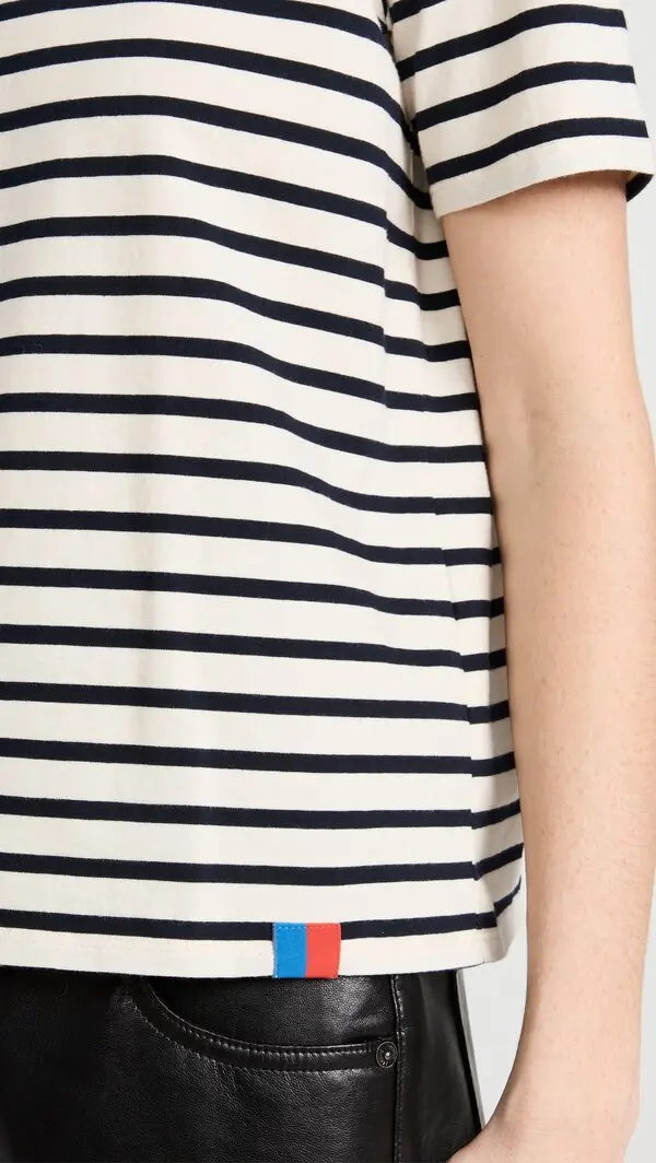 Kule Modern Short Sleeve Tee - Cream/navy