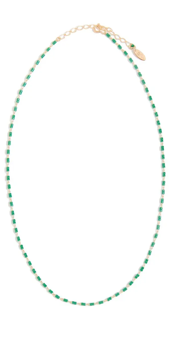 Maison Irem Beat It Beaded Necklace - Green
