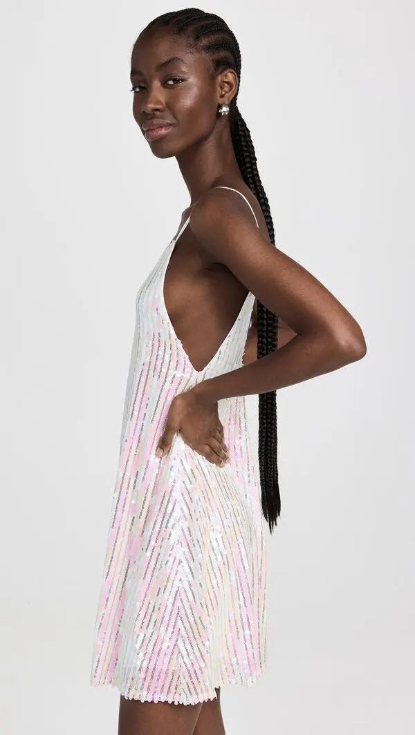 sachin and babi light blue dress Fame And Partners Iris Sequined Mini Dress In Pearl - 70% Off