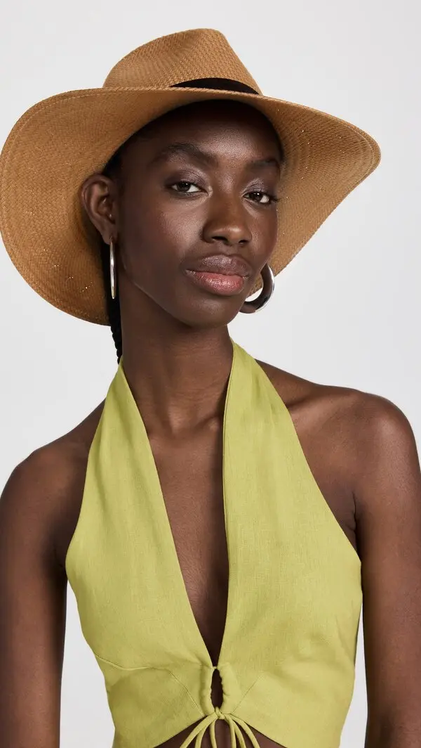Janessa Leone Michon Packable Hat with Brown Band Janessa Leone Michon Hat | Shopbop main image 4