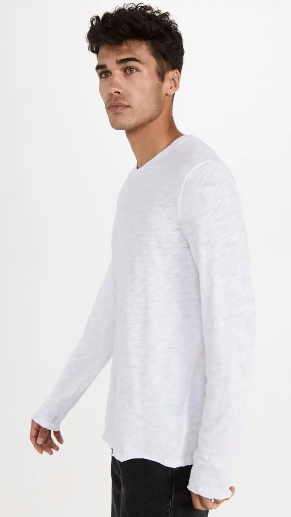 ATM Anthony Thomas Melillo Slub Jersey Destroyed Wash Crew Neck Tee