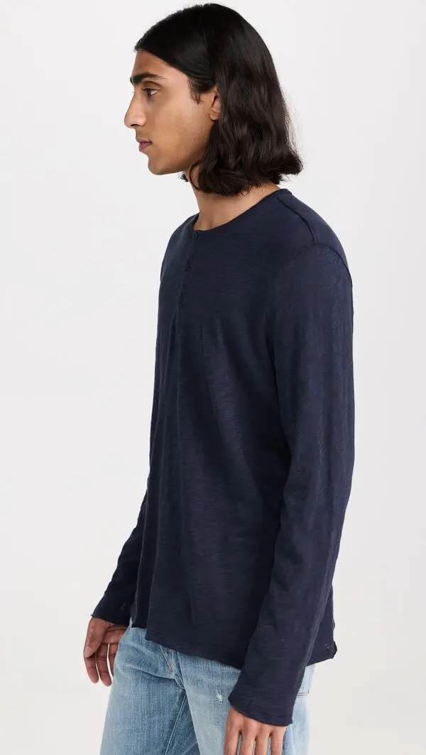 ATM Anthony Thomas Melillo Destroyed Wash Henley - Midnight