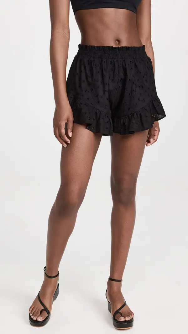 Playa Lucila Ruffle Eyelet Shorts