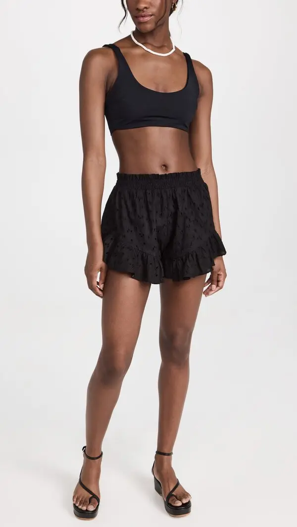 Playa Lucila Ruffle Eyelet Shorts