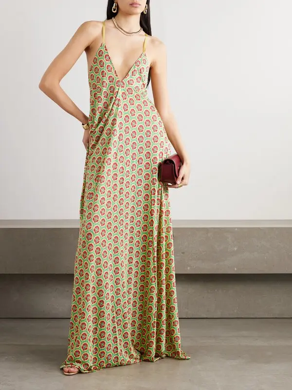 Etro Printed Woven Maxi Dress