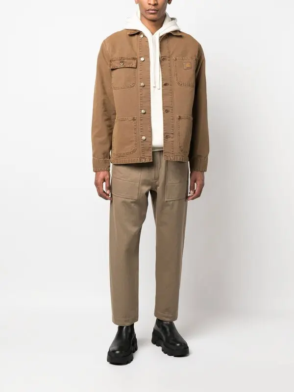 Carhartt Work In Progress Logo-patch Button Jacket - Brown