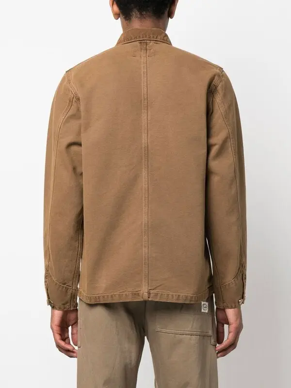 Carhartt Work In Progress Logo-patch Button Jacket - Brown