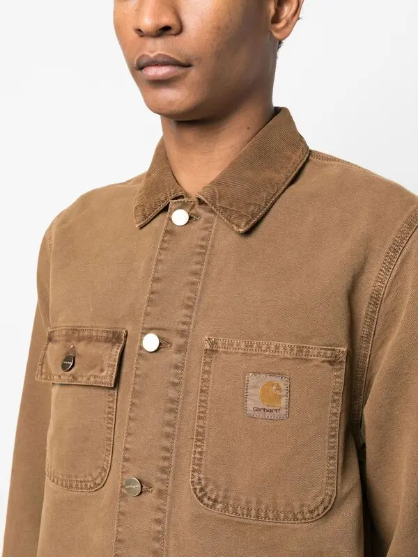 Carhartt Work In Progress Logo-patch Button Jacket - Brown