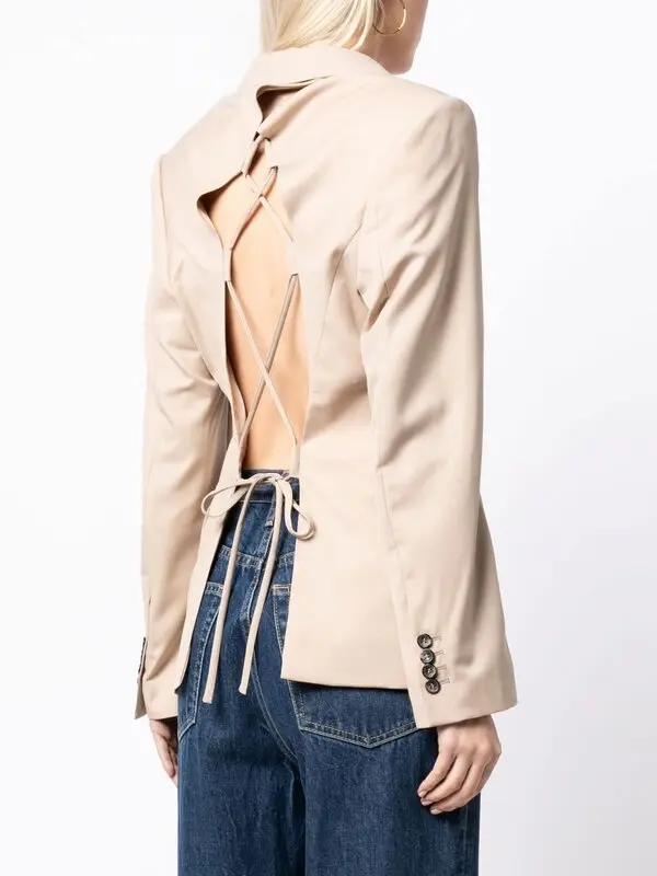 Rokh Laced Open Back Tailored Blazer