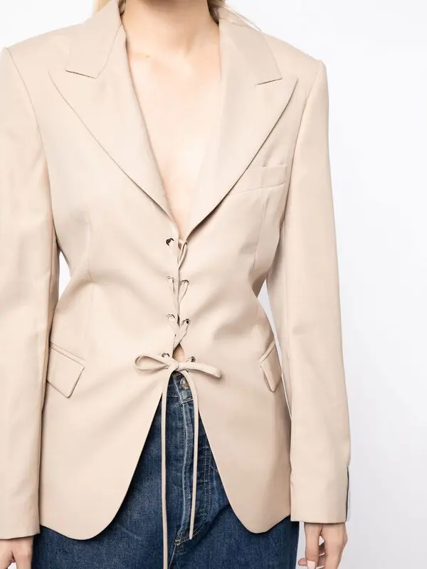 Rokh Laced Open Back Tailored Blazer