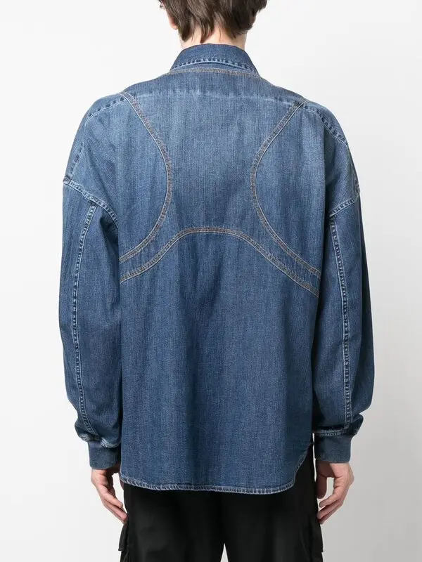 Alexander McQueen Long-sleeved Buttoned Denim Shirt