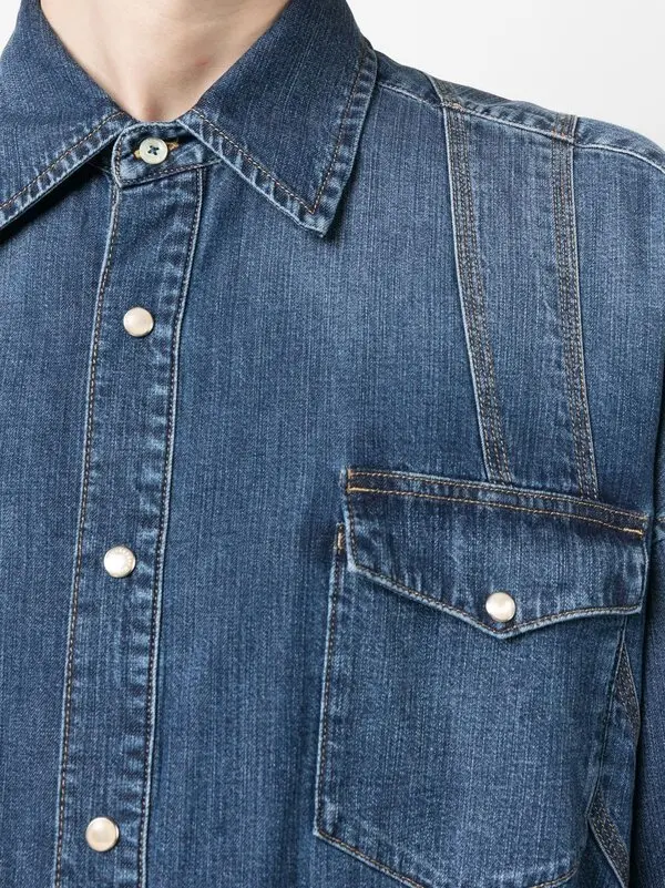 Alexander McQueen Long-sleeved Buttoned Denim Shirt