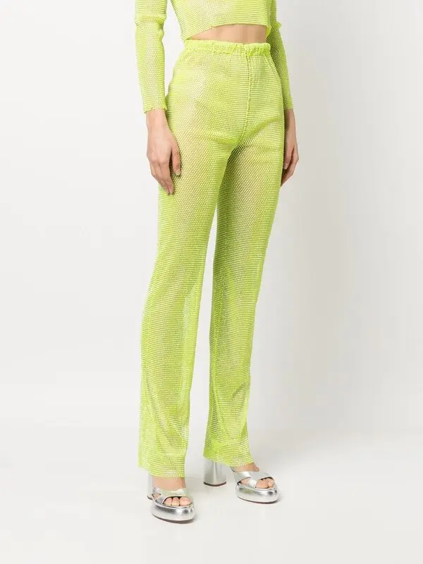 SANTA BRANDS Rhinestone-embellished Straight Trousers - Green
