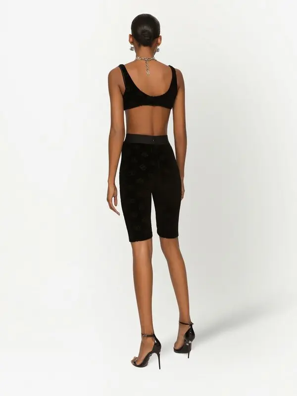 Dolce & Gabbana Dg-logo Flocked Bralette Top