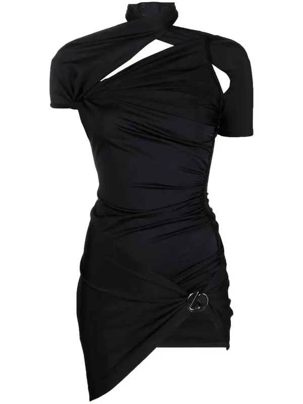 coperni asymmetric draped mini dress Coperni Asymmetric Draped Minidress - Black - 55% Off