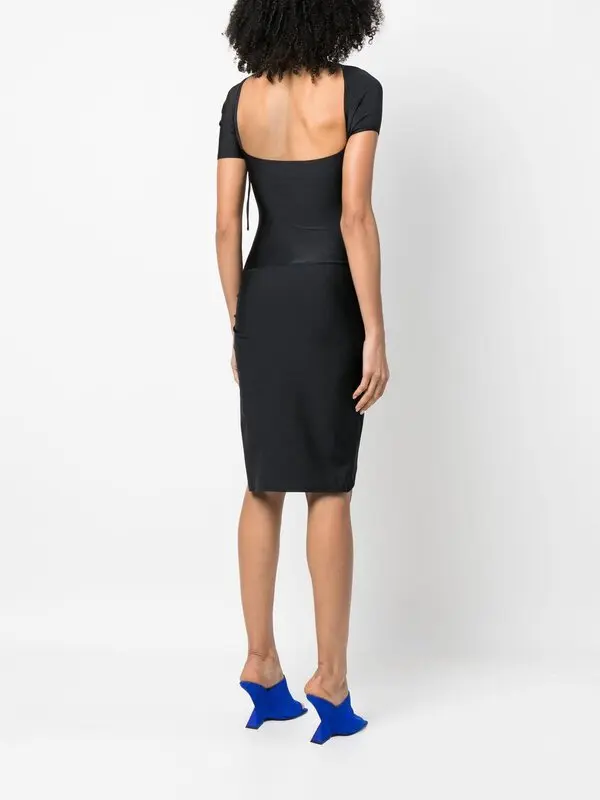 coperni asymmetric draped mini dress Coperni Asymmetric Draped Jersey Dress in Black