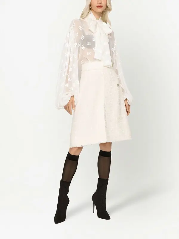 Dolce & Gabbana Logo-jacquard Blouse - White