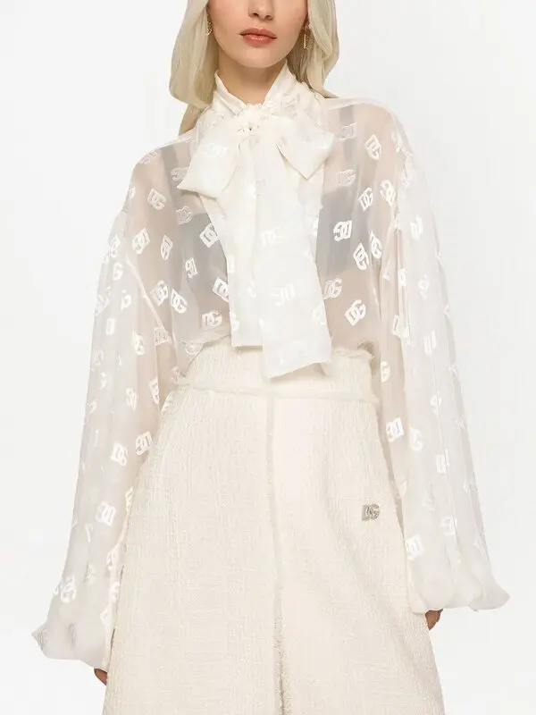 Dolce & Gabbana Logo-jacquard Blouse - White