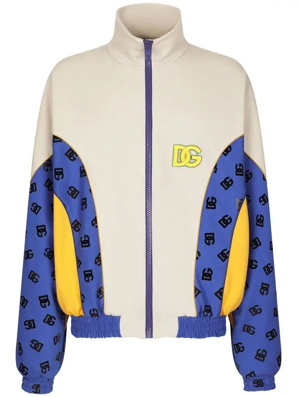 Dolce & Gabbana Logo-patch Knit Sports Jacket - Neutrals