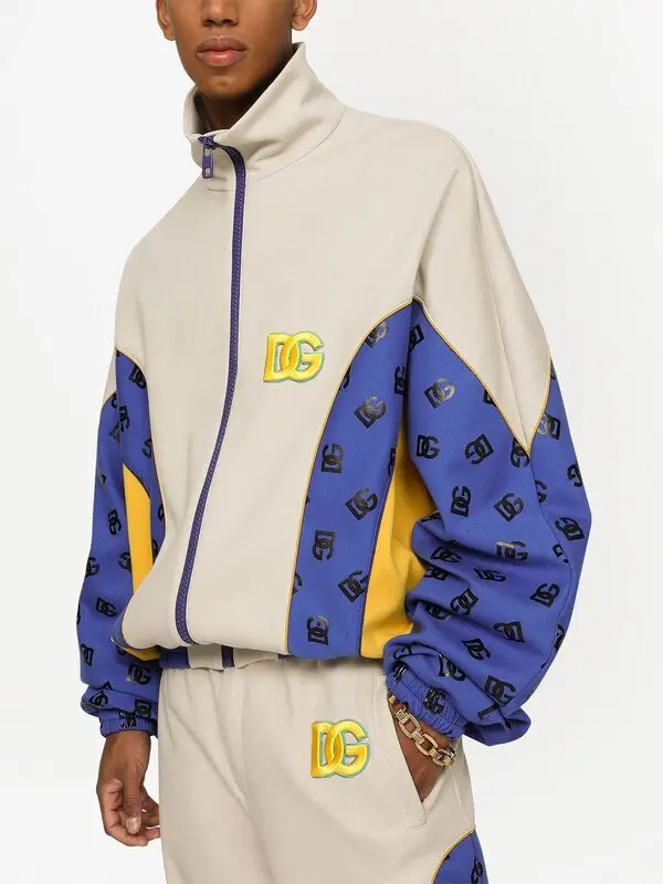 Dolce & Gabbana Logo-patch Knit Sports Jacket - Neutrals