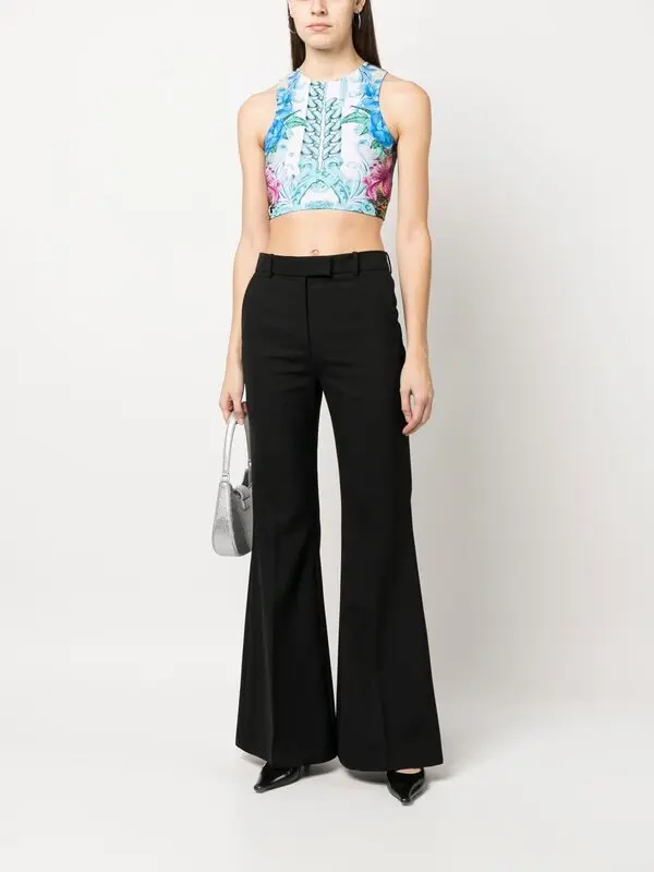 Philipp Plein Hawaii-print Cropped Top